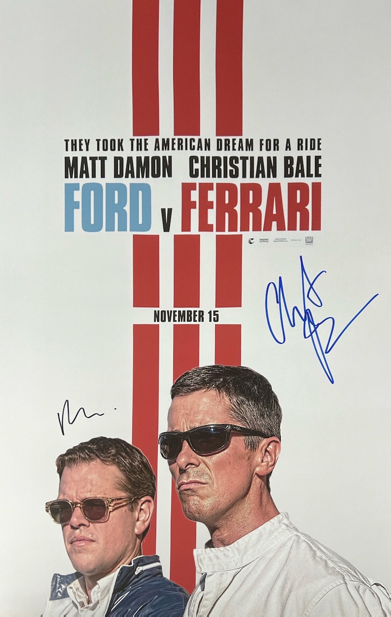 Autograph Signed Ford V Ferrari Poster - Etsy