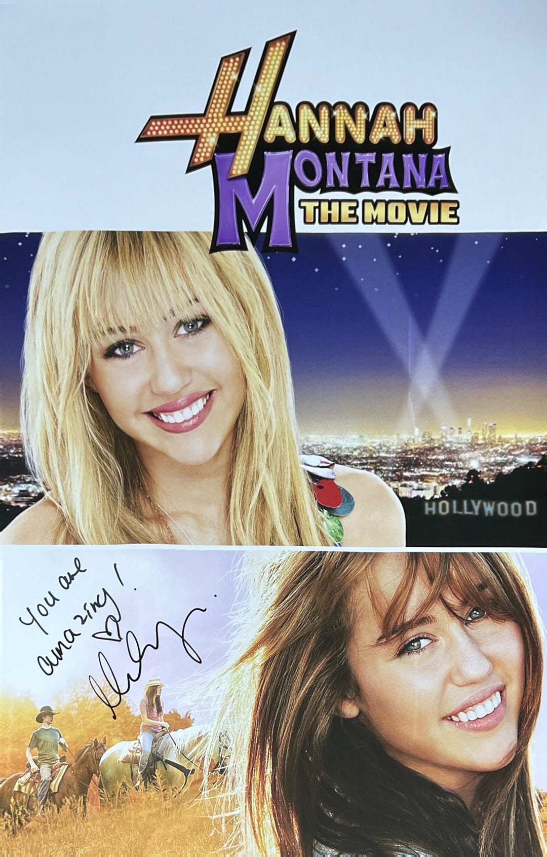Autograph Signed Hannah Montana Poster COA - Etsy
