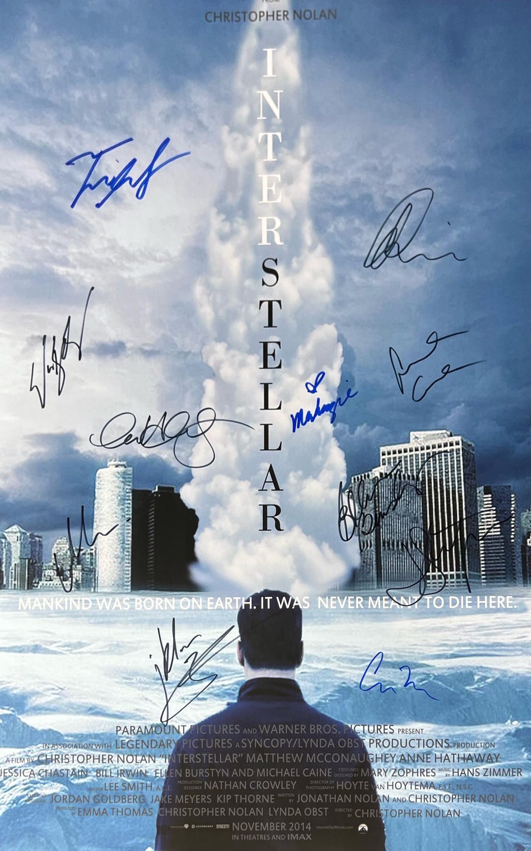 Autograph Signed Interstellar Poster Christopher Nolan COA - Etsy