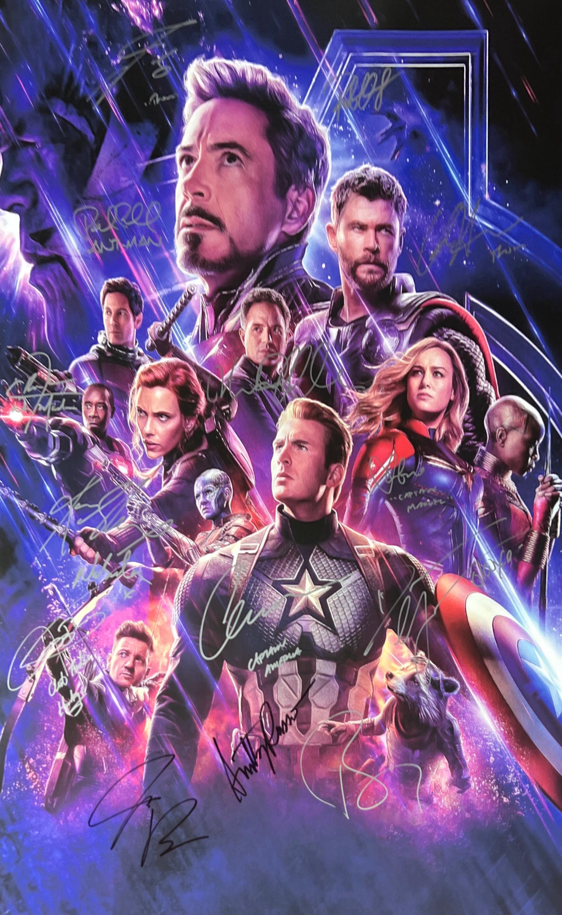 Autograph Signed Avengers Endgame Poster COA - Etsy