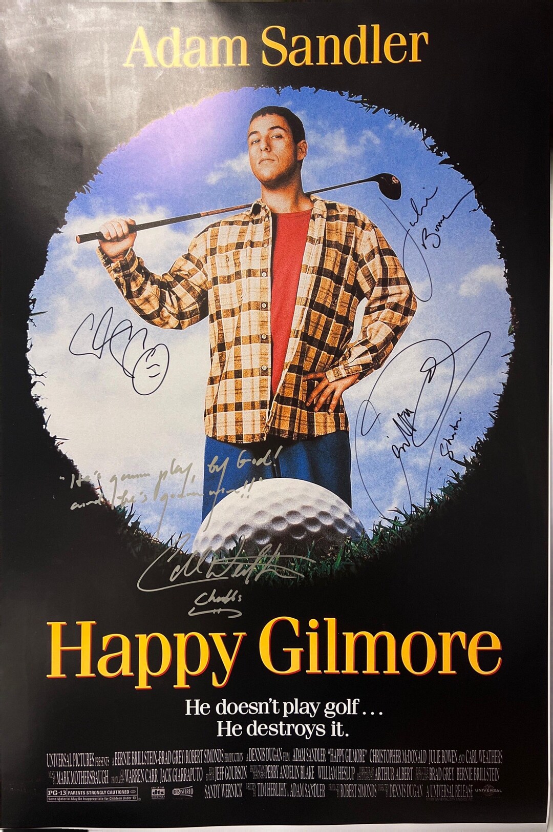 Autograph Signed Happy Gilmore Poster COA - Etsy