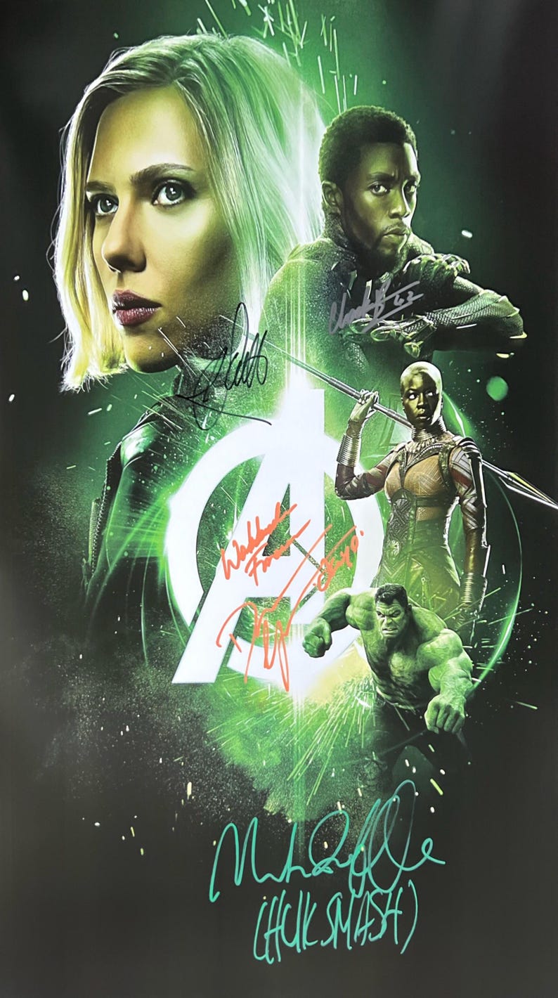 Autograph Signed Avengers Promo Poster COA - Etsy