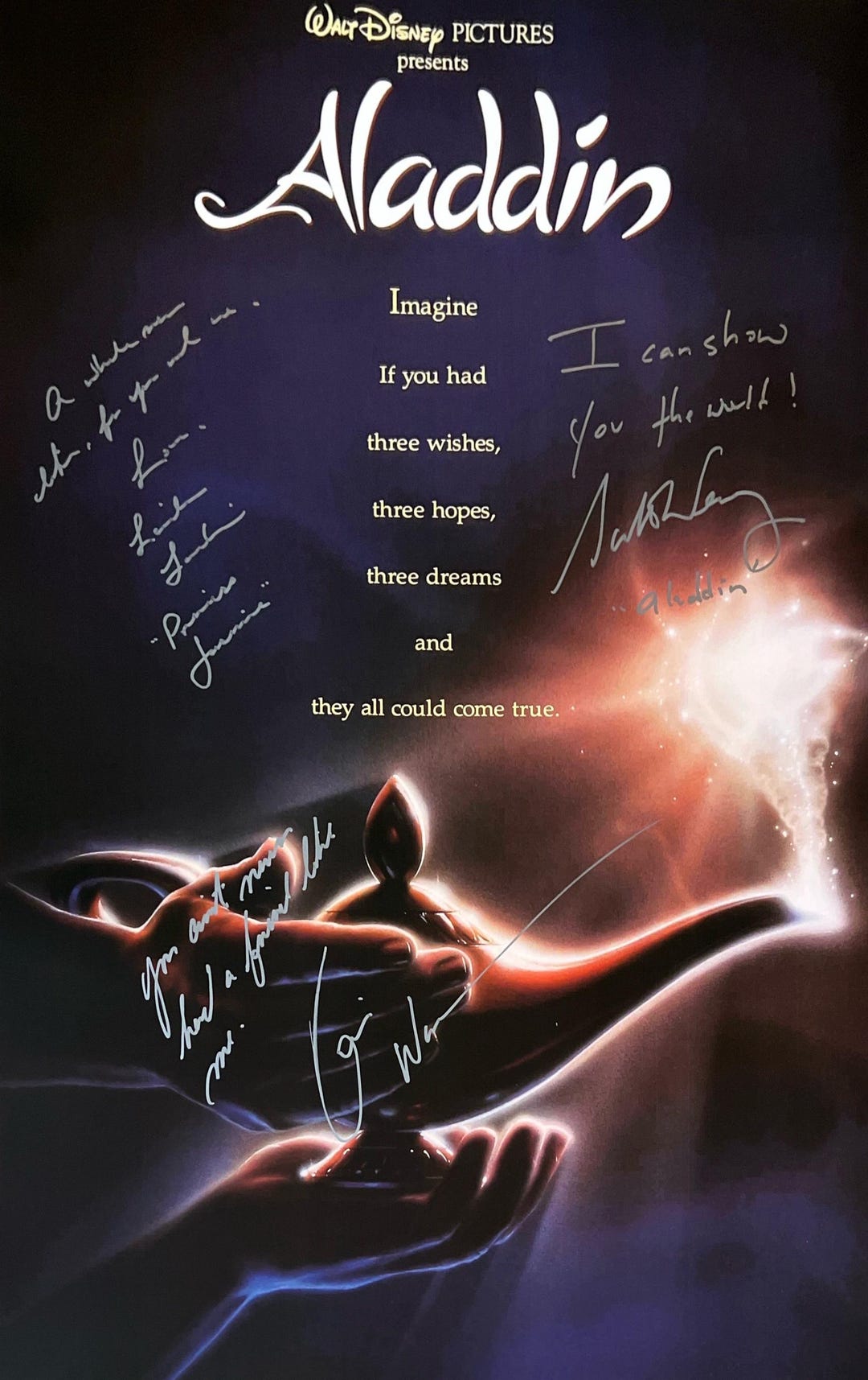 Autograph Signed Aladdin Poster COA - Etsy