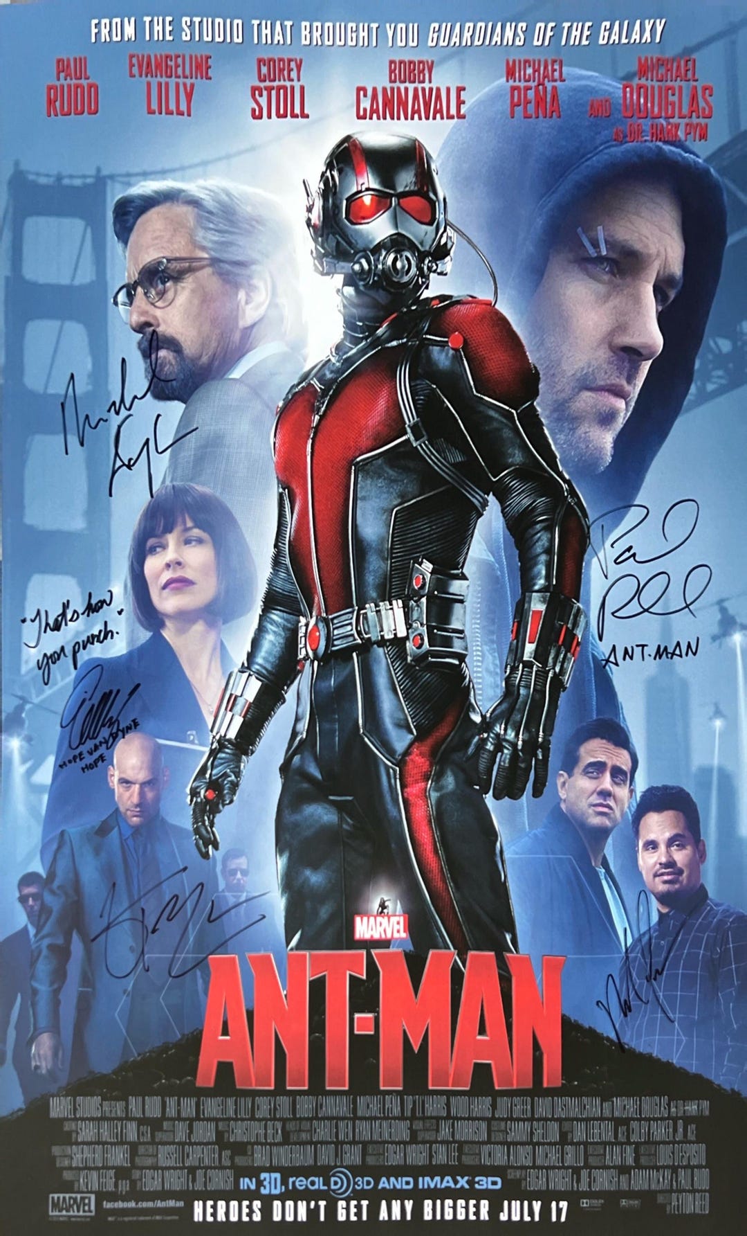 Autograph Signed Antman Wasp Poster COA - Etsy