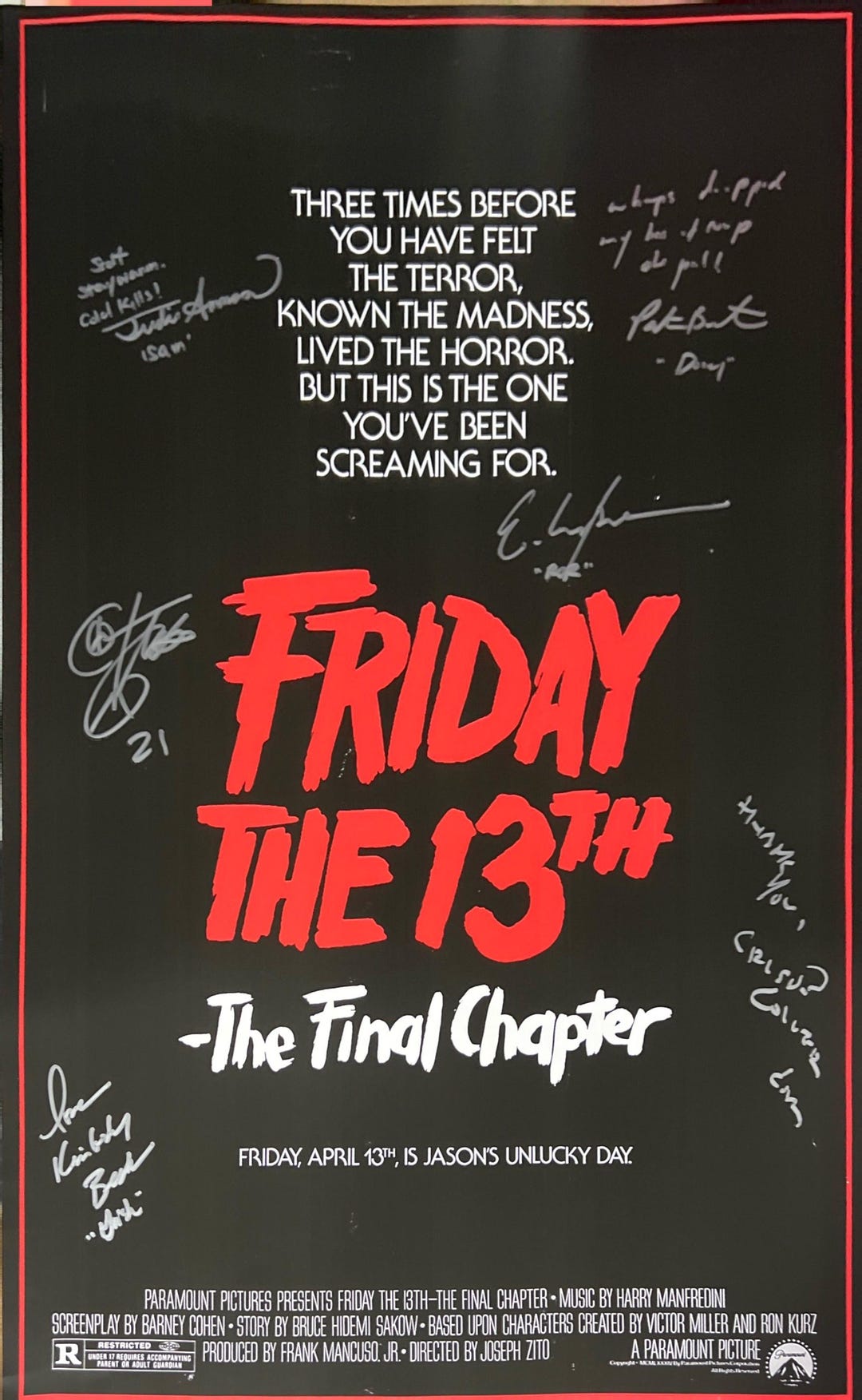 Autograph Signed Friday the 13th Poster COA - Etsy
