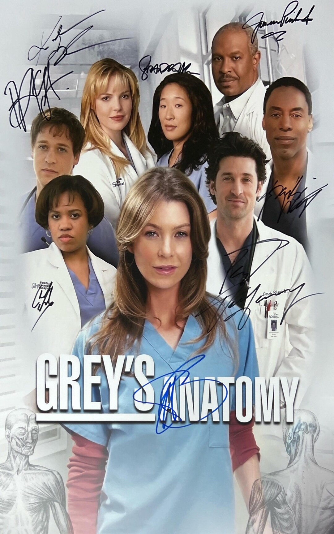 Autograph Signed Grey's Anatomy Poster COA - Etsy