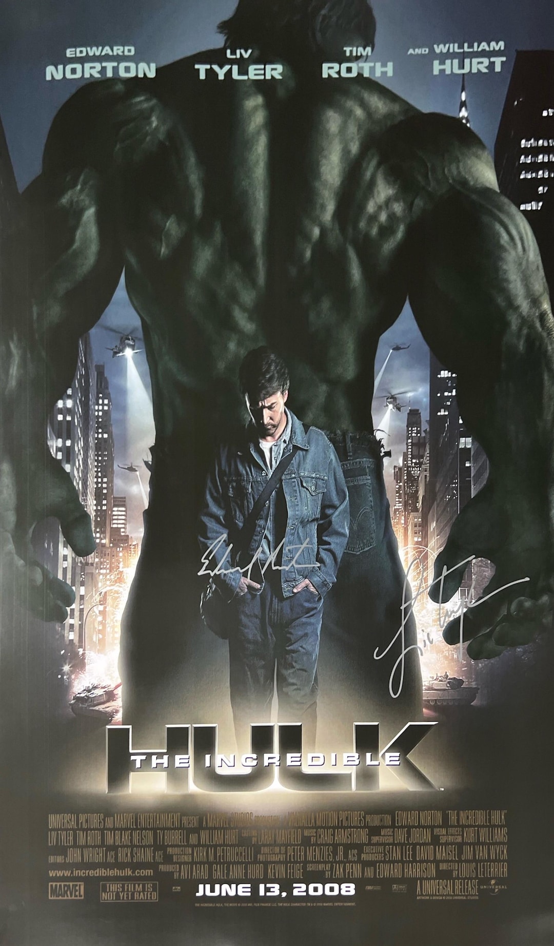 Autograph Signed Hulk Poster COA - Etsy
