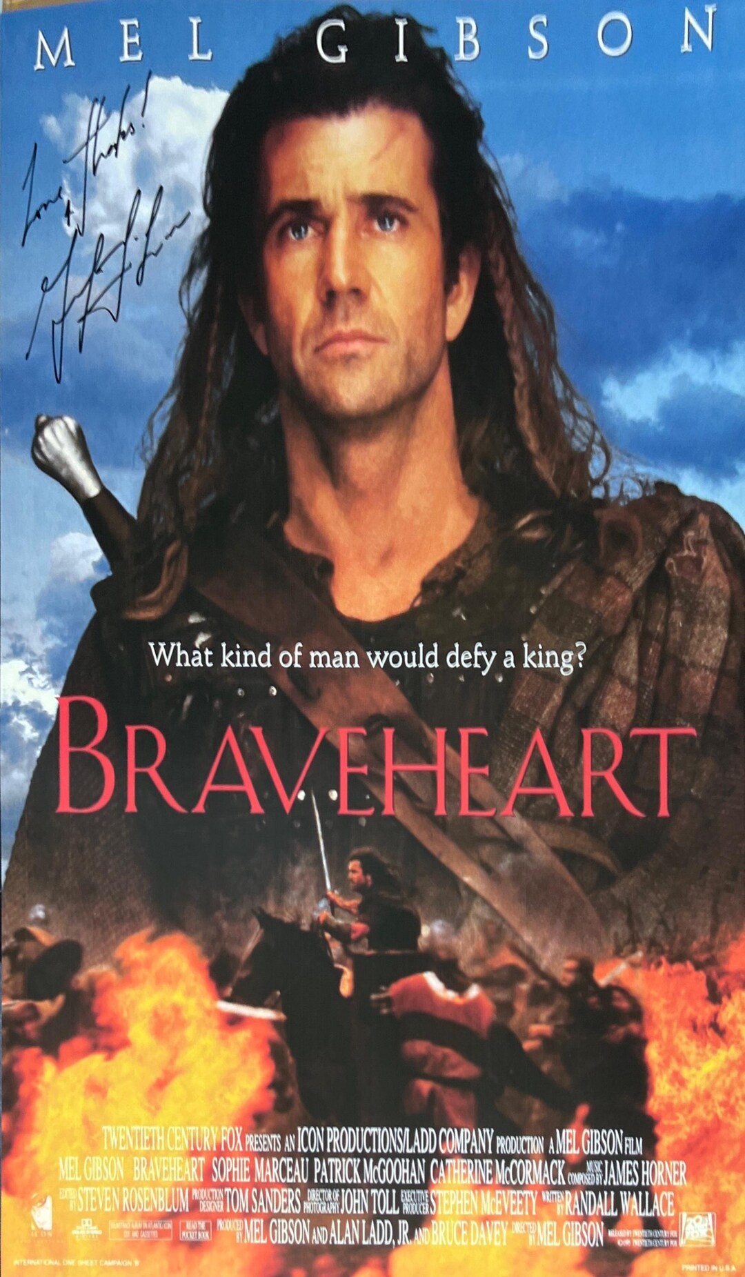 Autograph Signed Braveheart Poster COA - Etsy