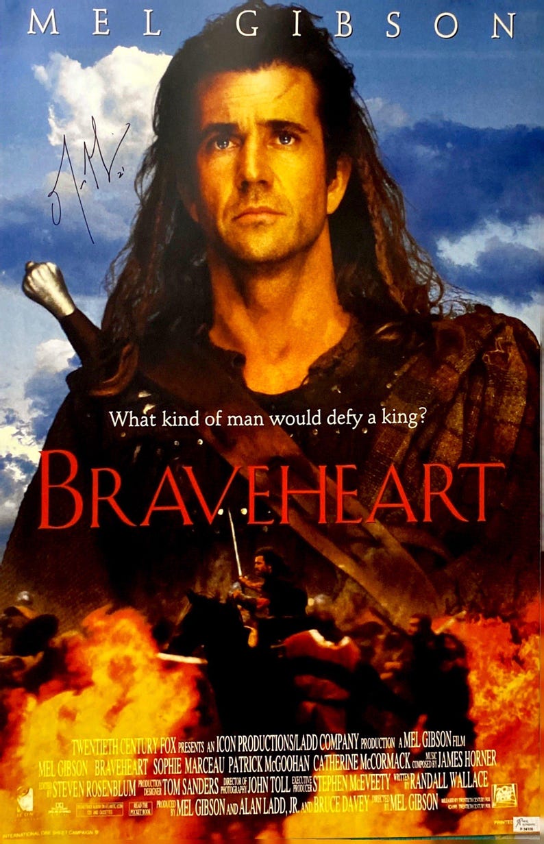 Autograph Signed Braveheart Poster COA - Etsy