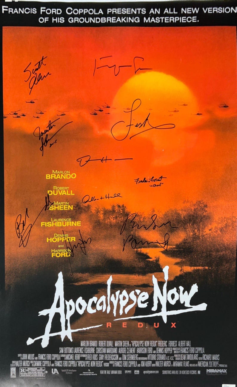 Autograph Signed Apocalypse Now Poster COA - Etsy