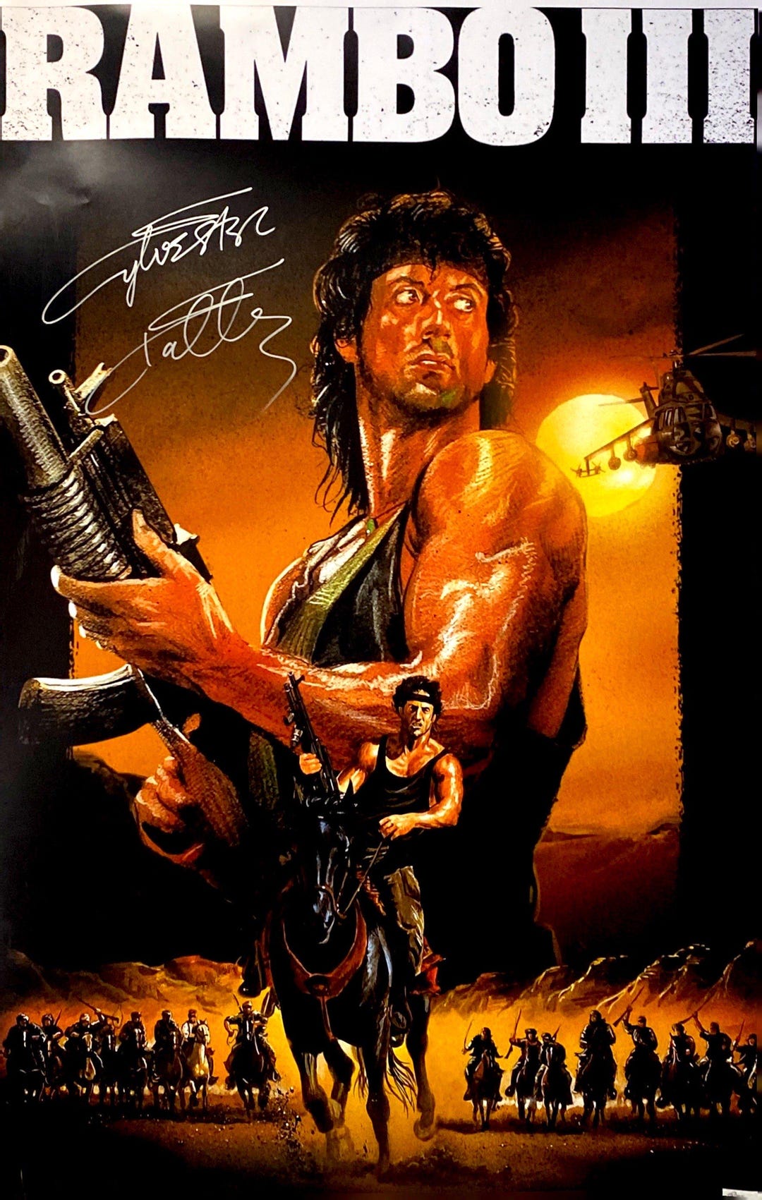 Autograph Signed Rambo III Poster COA - Etsy