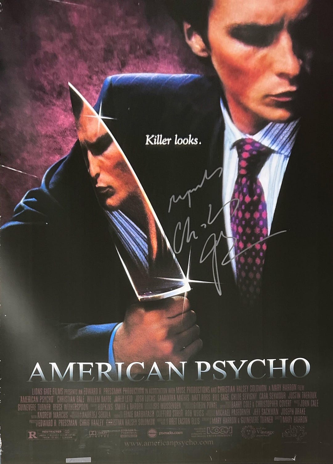 Autograph Signed American Psycho Poster COA - Etsy