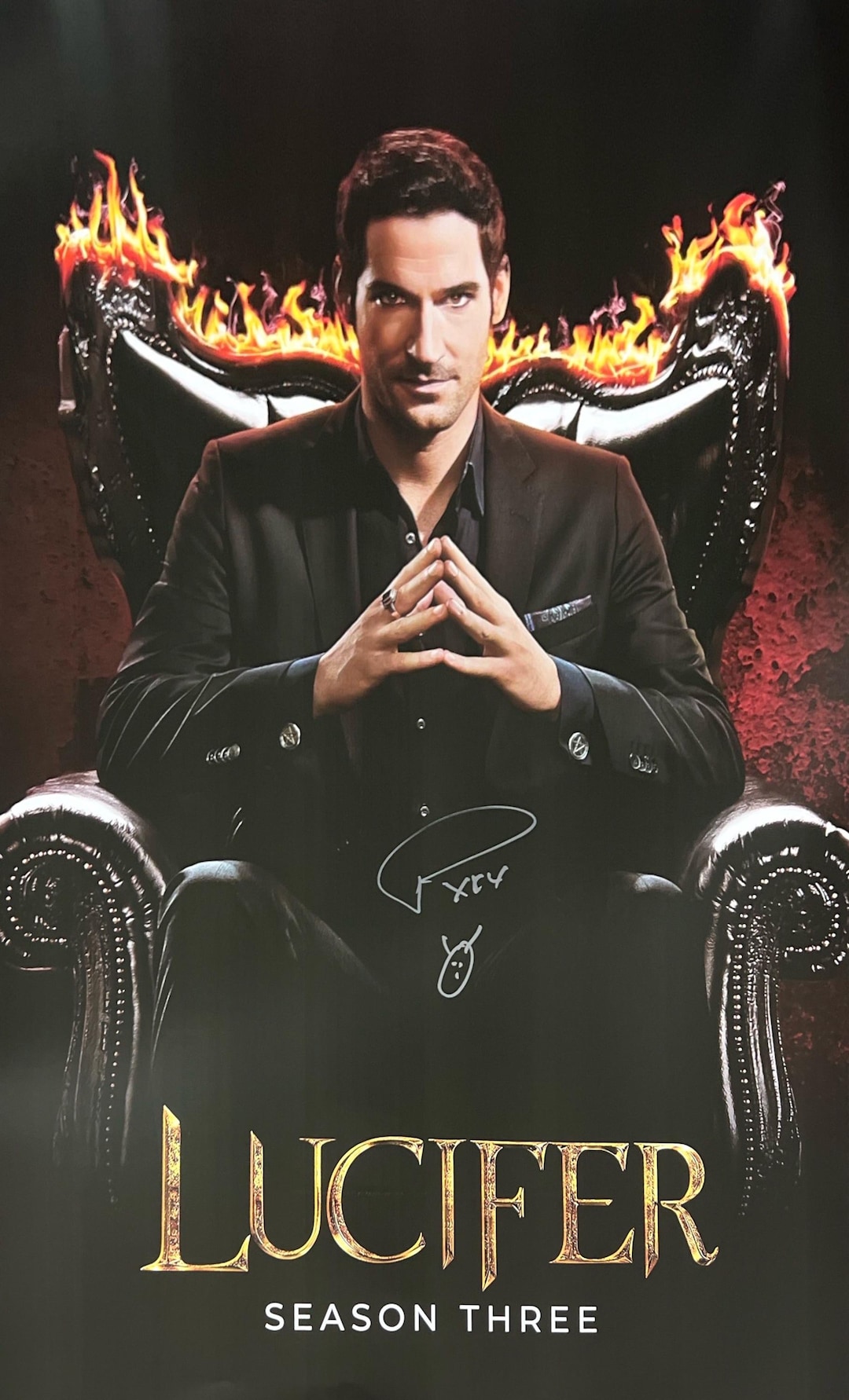 Autograph Signed Lucifer Poster COA - Etsy