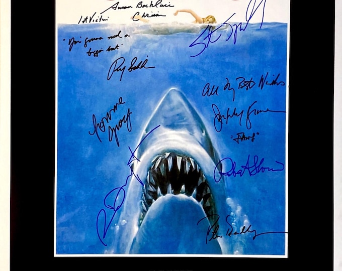 Autograph Signed Jaws Poster COA - Etsy