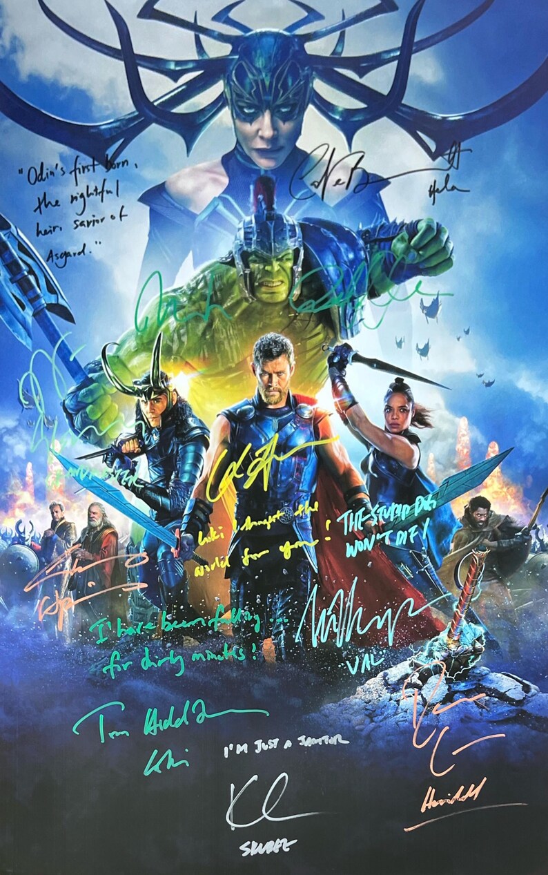 Autograph Signed Thor: Ragnarok Poster COA - Etsy