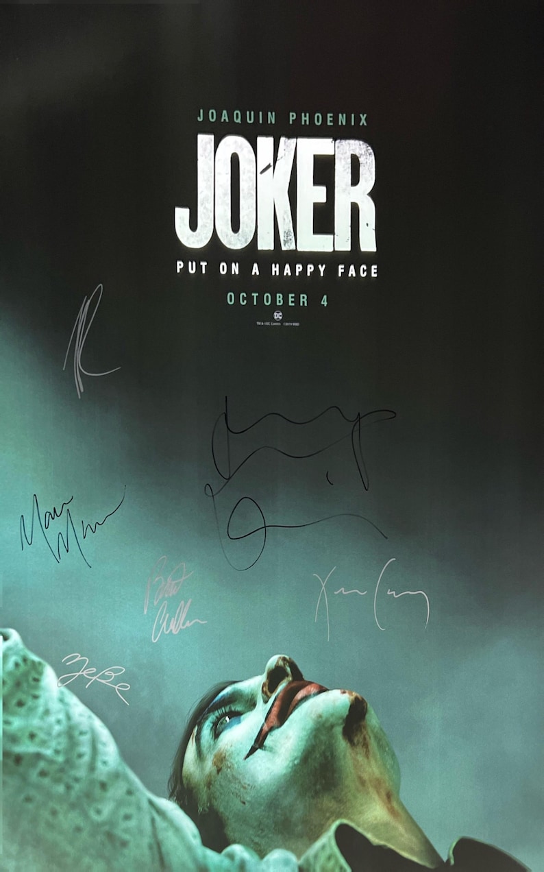 Autograph Signed Joker Poster Joaquin Phoenix COA - Etsy