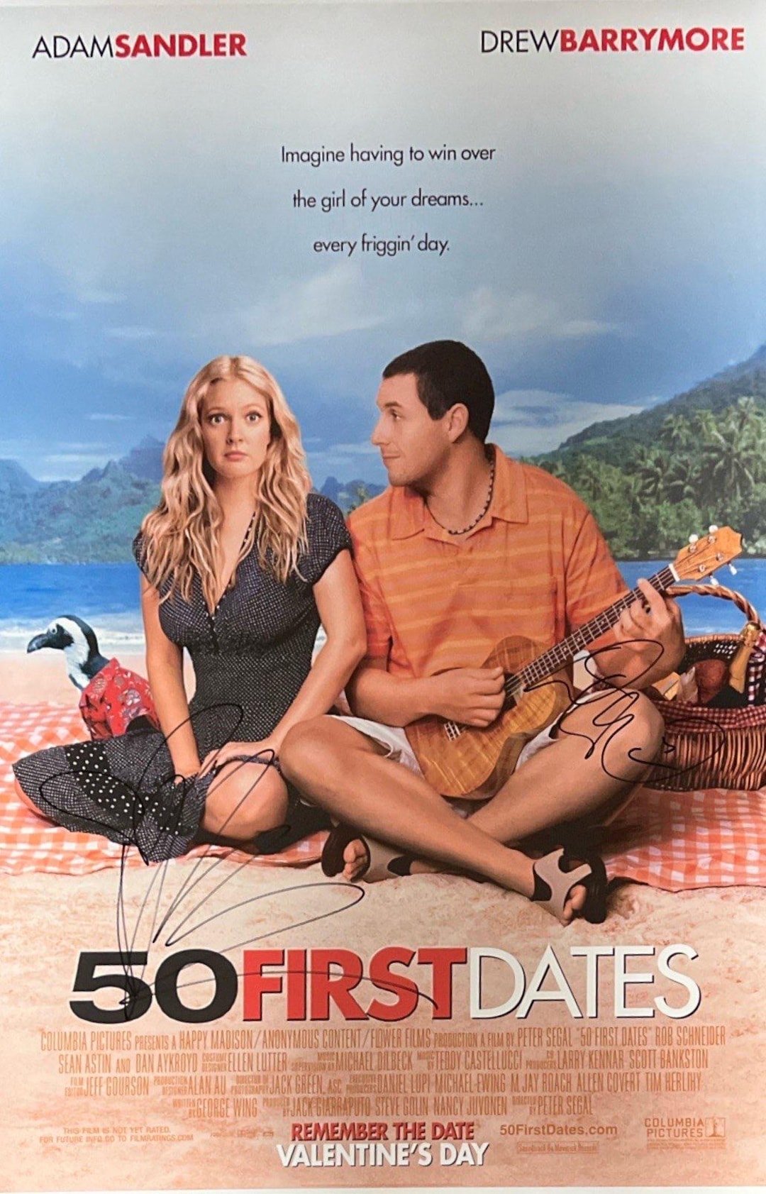 Autograph Signed 50 First Dates Poster COA - Etsy