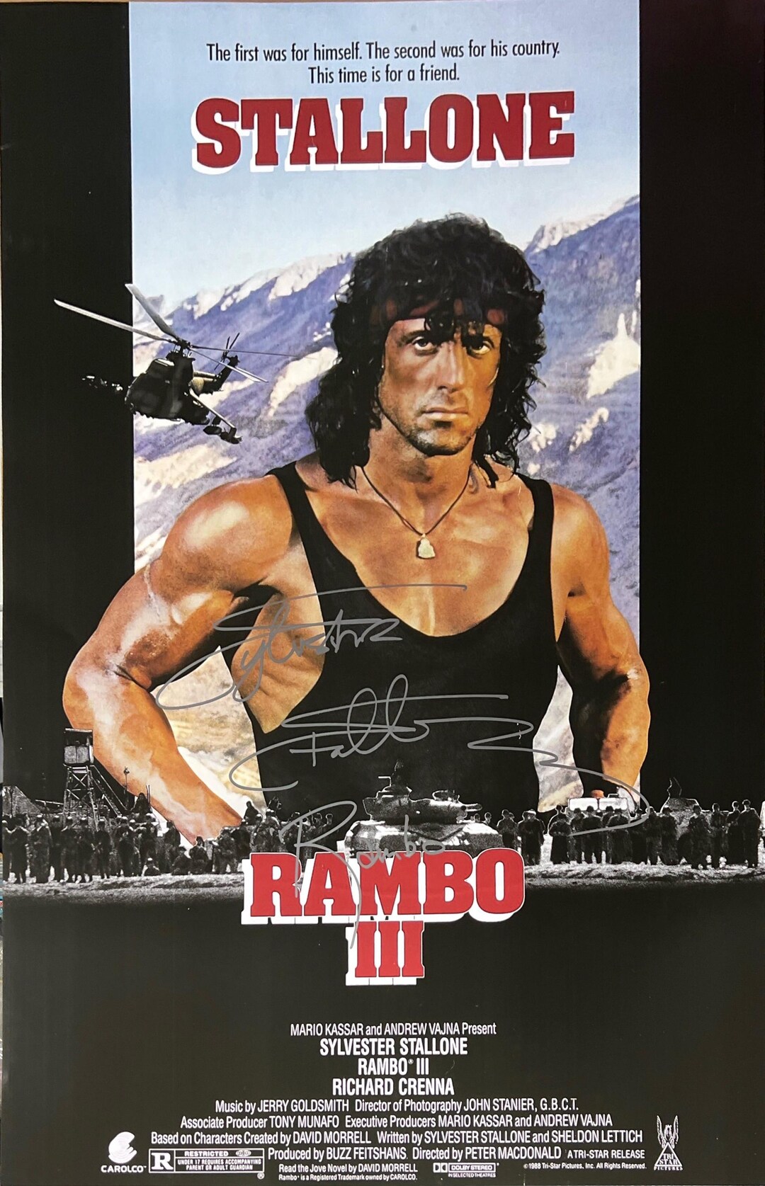 Autograph Signed Rambo Poster COA - Etsy