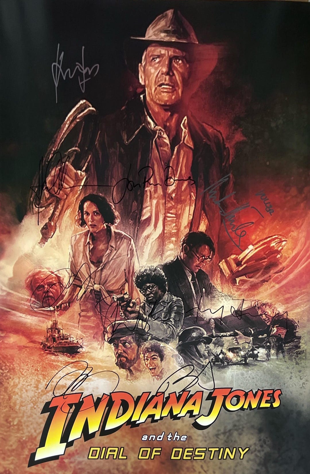 Autograph Signed Dial of Destiny Poster COA - Etsy