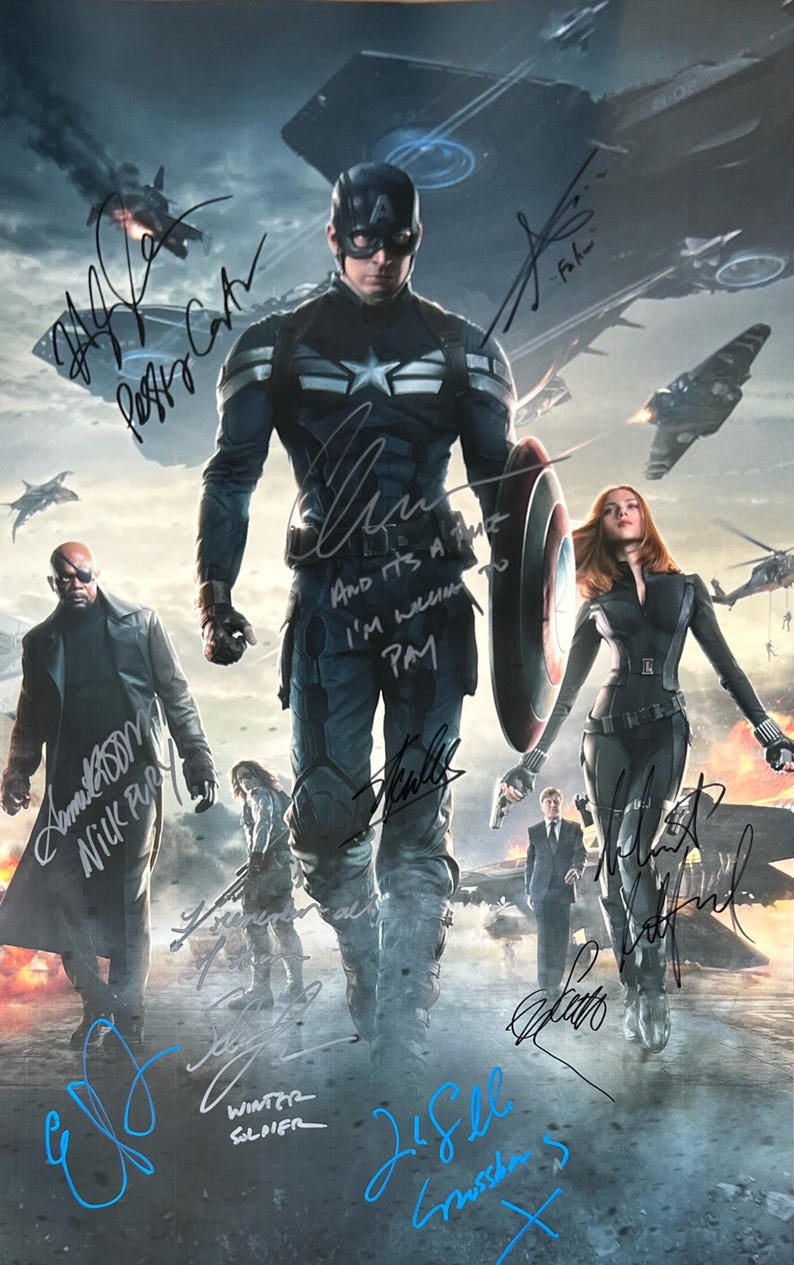 Autograph Signed Captain America Poster COA - Etsy
