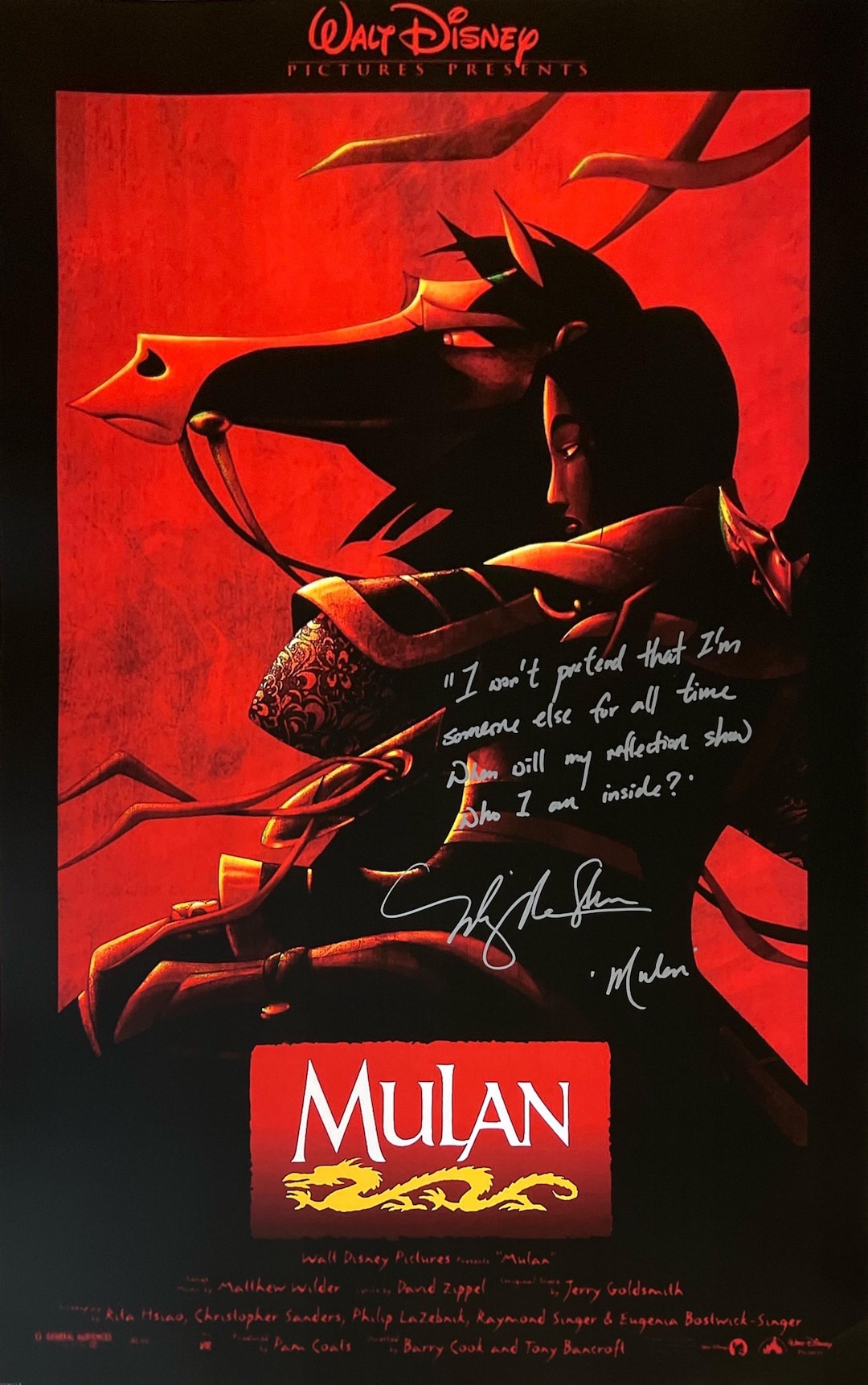 Autograph Signed Mulan Poster COA - Etsy