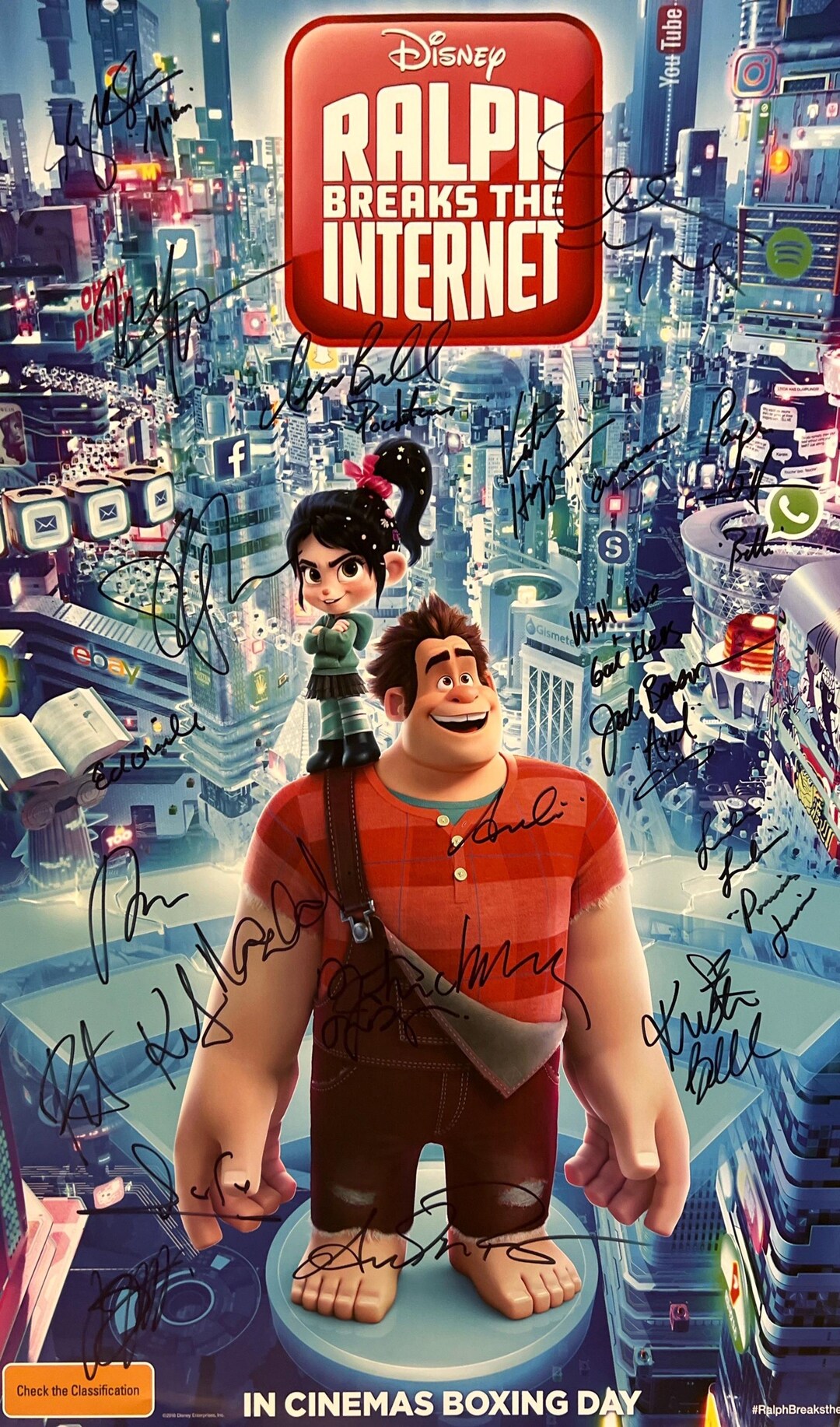 Autograph Signed Ralph Breaks the Internet Poster COA - Etsy
