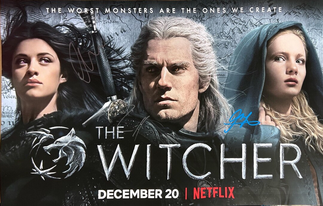 Autograph Signed Witcher Poster COA - Etsy