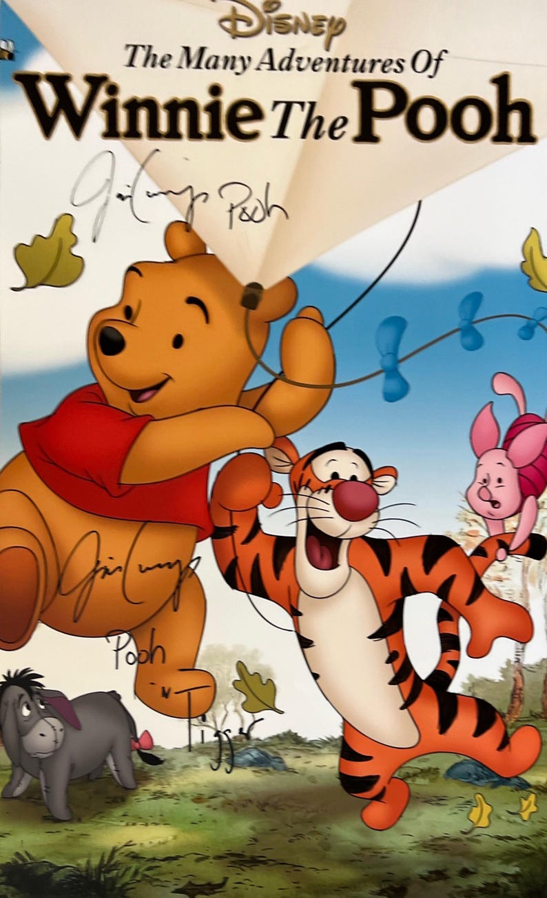 Autograph Signed Winnie the Pooh Poster COA - Etsy