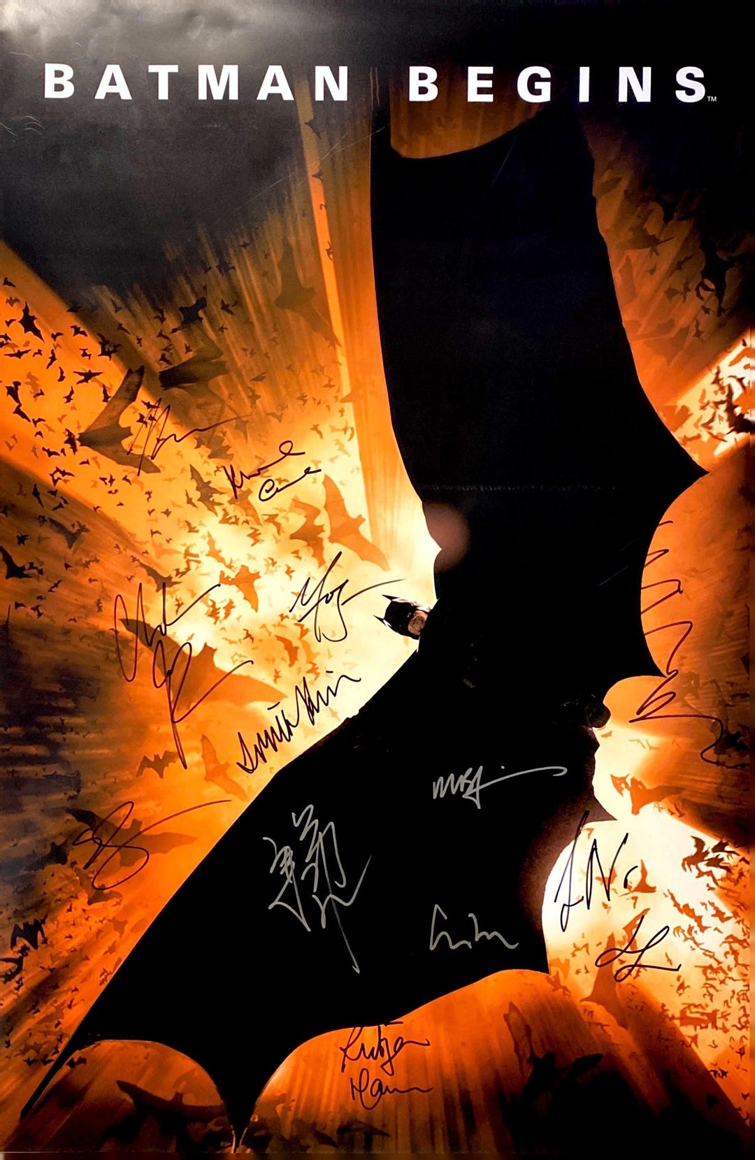 Autograph Signed Batman Begins Poster COA - Etsy