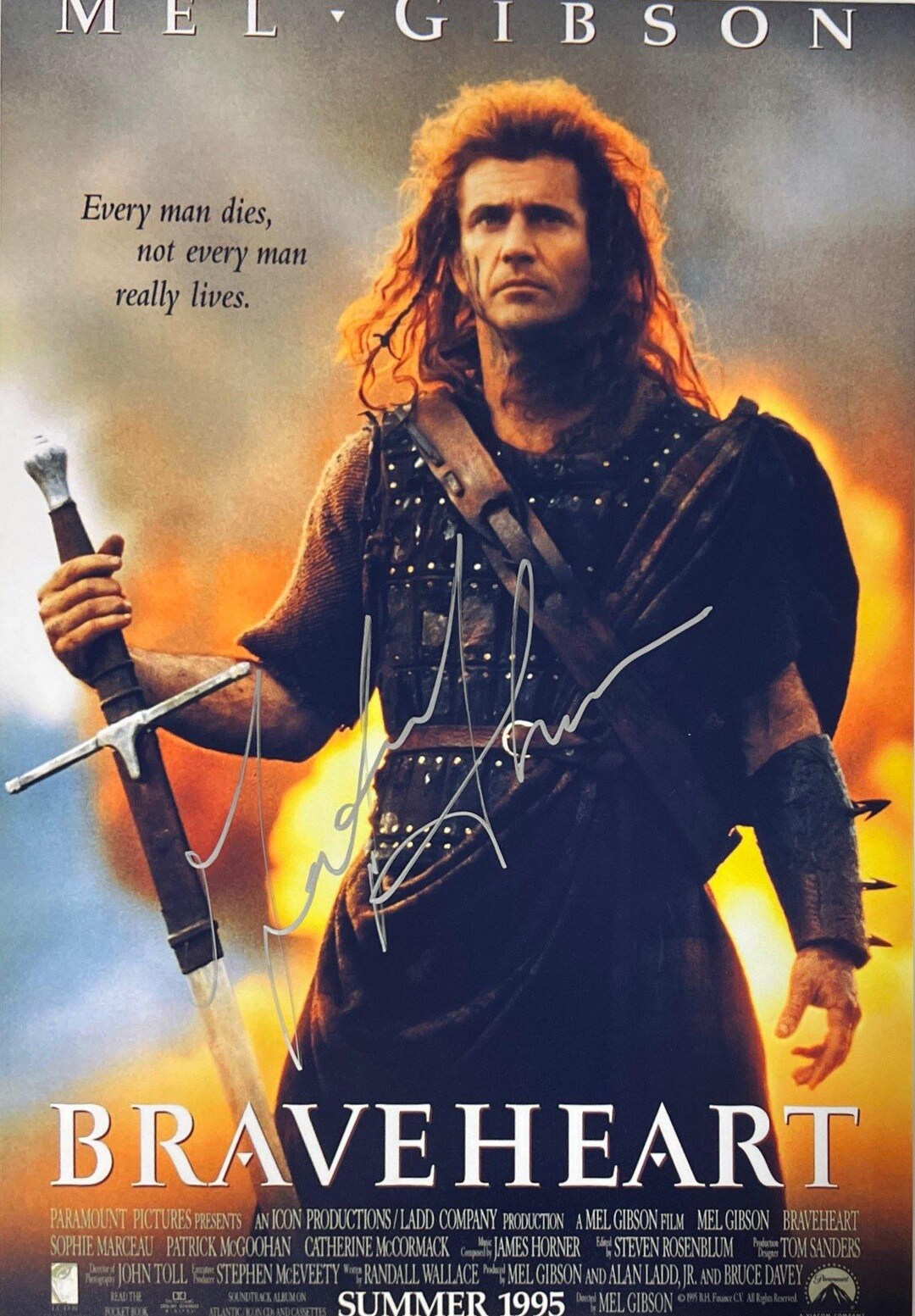 Autograph Signed COA Braveheart Photo Mel Gibson - Etsy