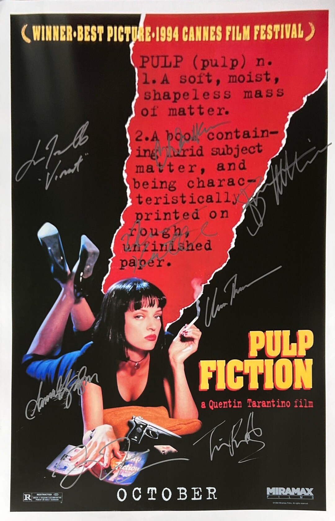 Autograph Signed Pulp Fiction Poster COA - Etsy