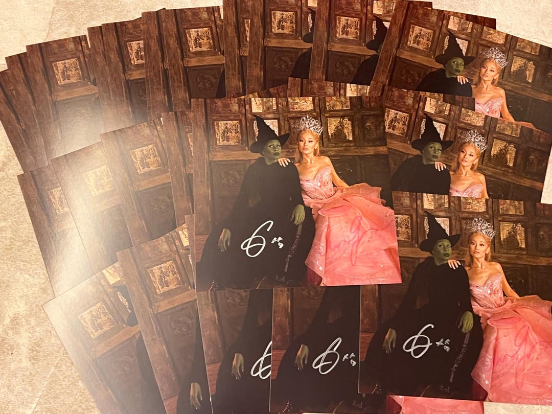 Autograph Signed Wicked Ariana Grande Cynthia Erivo Official Big Card ...