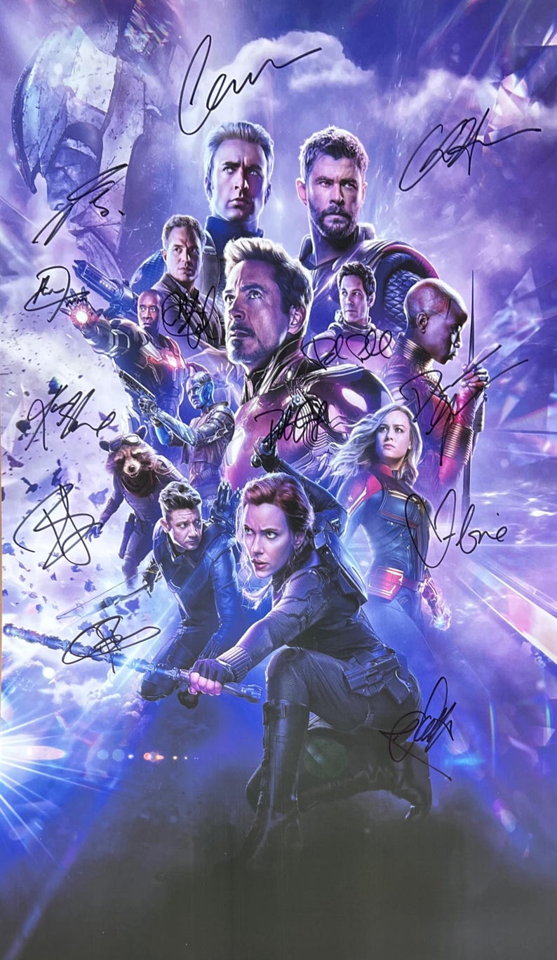 Autograph Signed Avengers Endgame Poster COA - Etsy