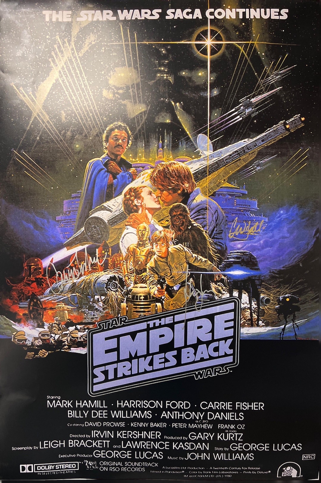 Autograph Signed Empire Strikes Back Poster COA - Etsy