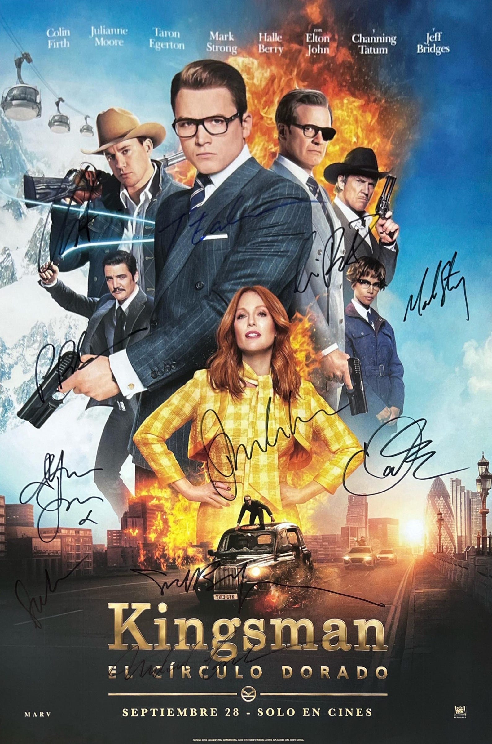 Autograph Signed Kingsman Golden Circle Poster COA - Etsy
