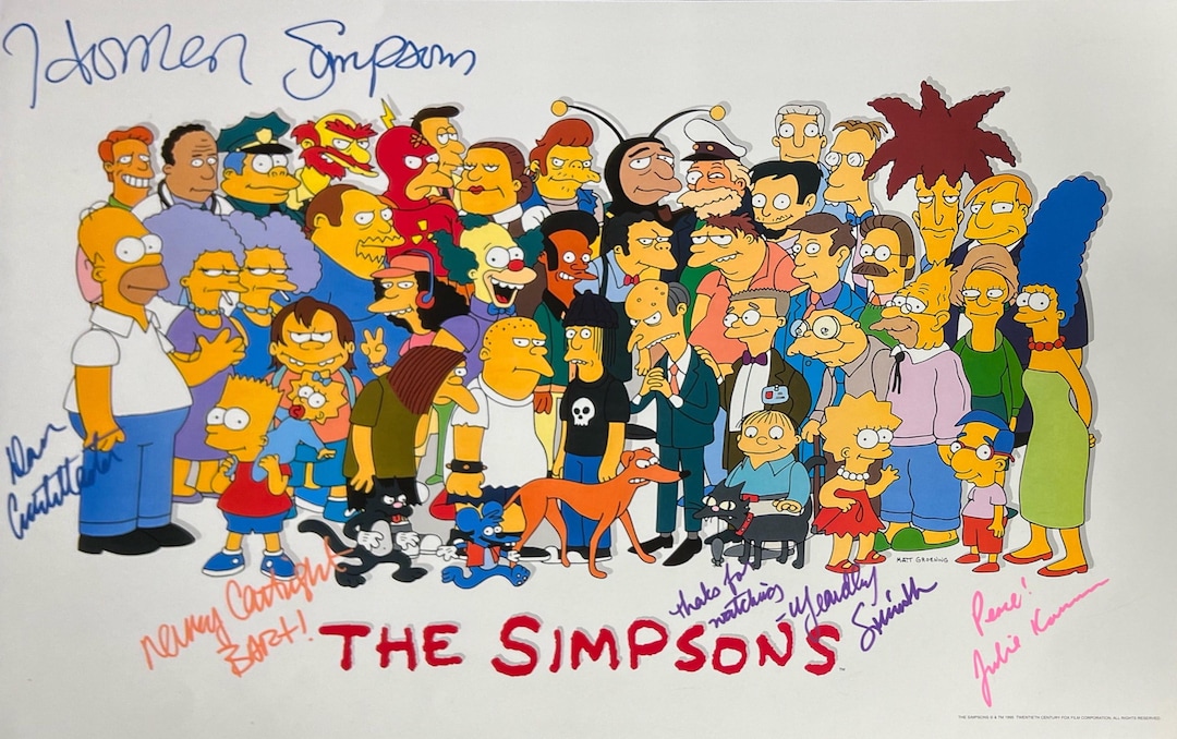Autograph Signed the Simpsons Poster - Etsy