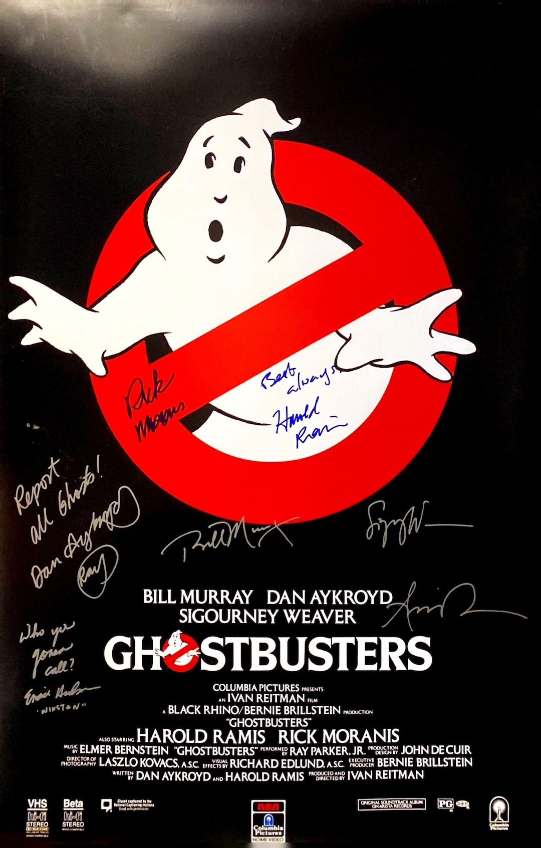Autograph Signed Ghostbusters Poster COA - Etsy