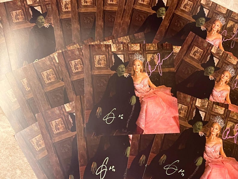 Autograph Signed Wicked Ariana Grande Cynthia Erivo Official Big Card ...