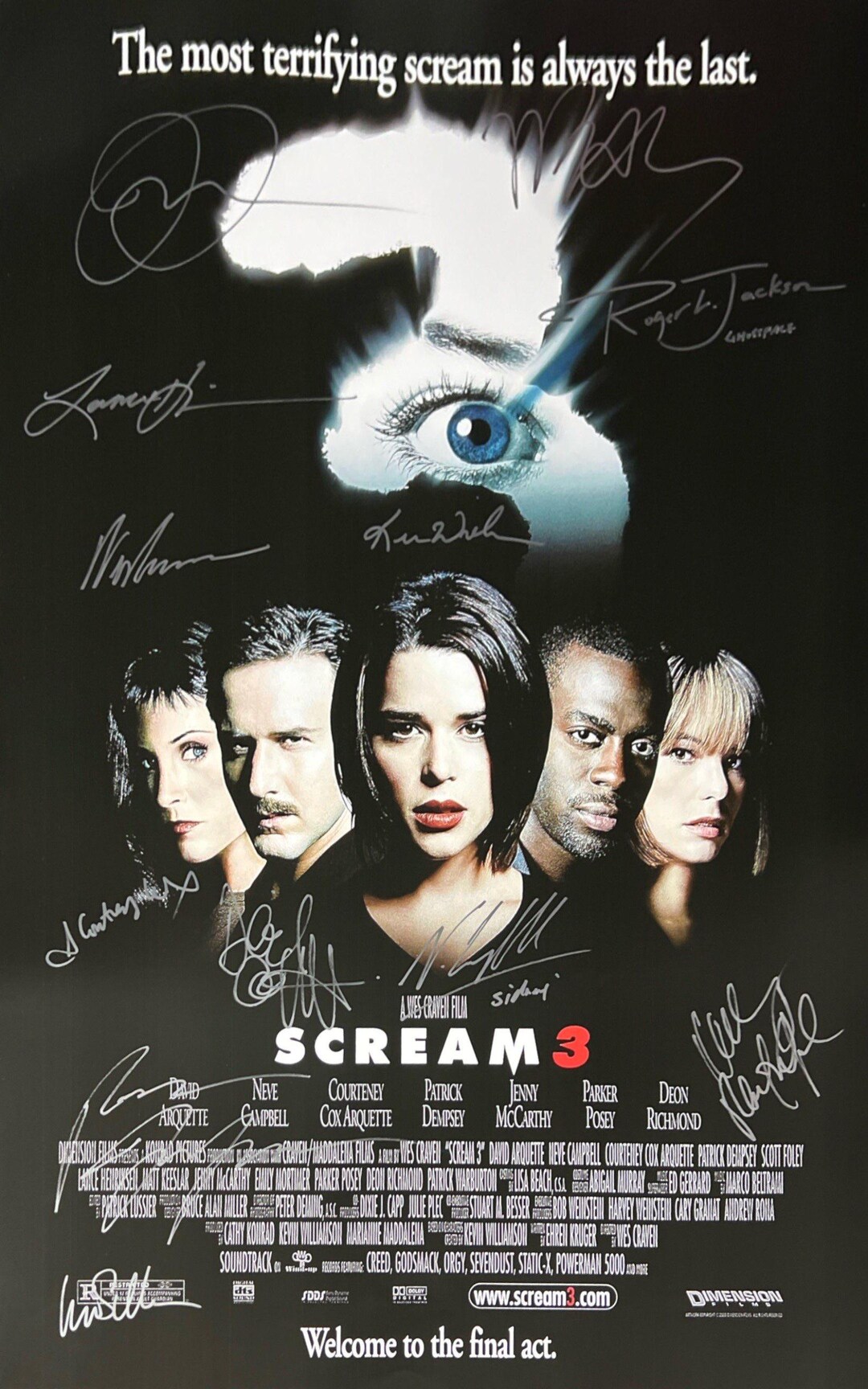 Autograph Signed Scream 3 Poster COA - Etsy