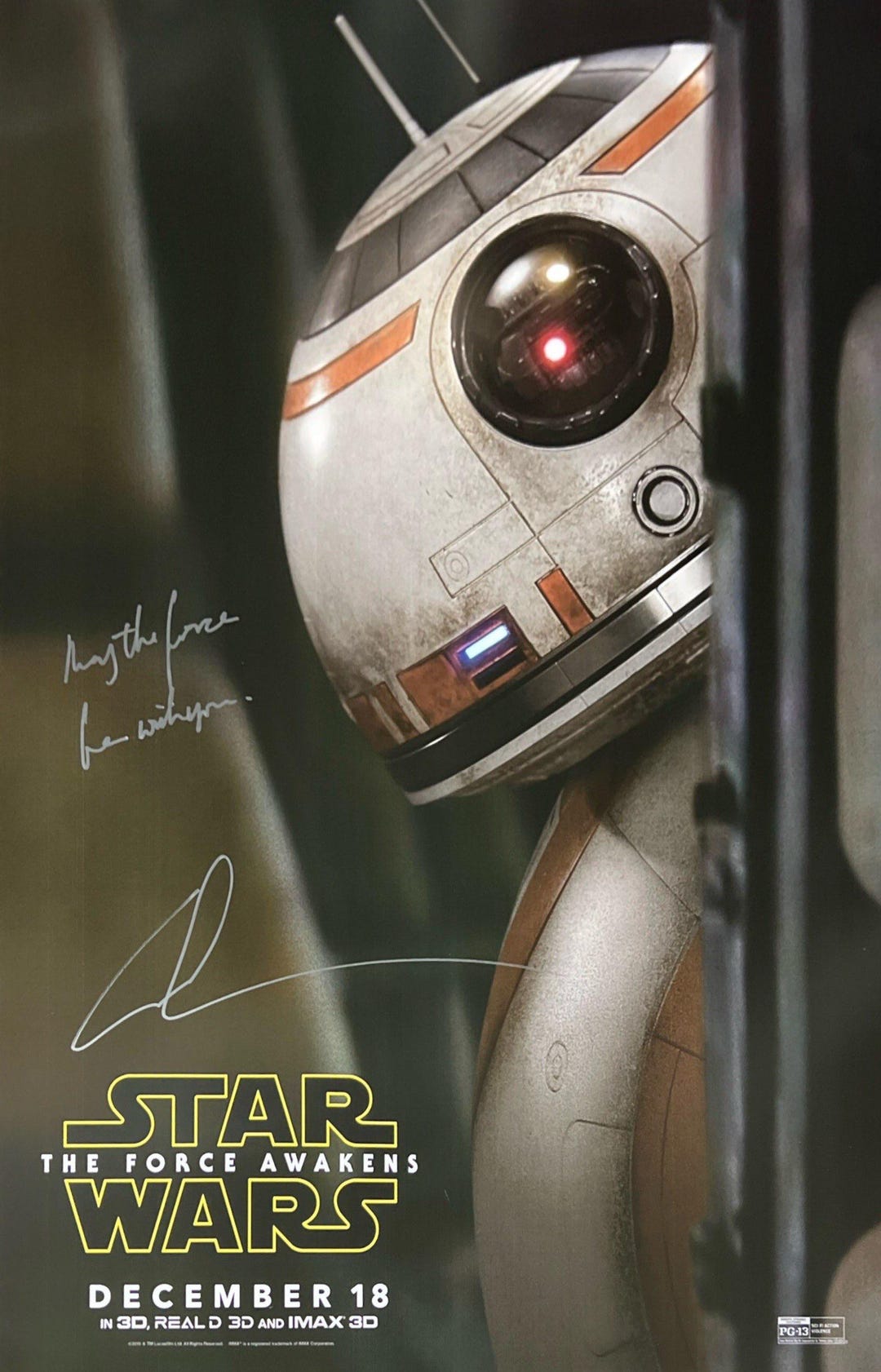 Autograph Signed Force Awaken Poster COA - Etsy