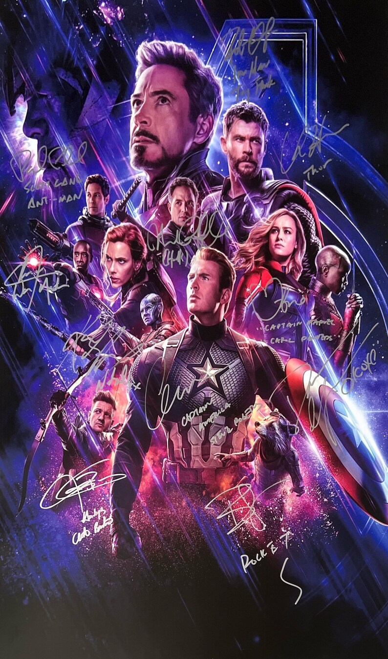 Autograph Signed Avengers: Endgame Poster COA - Etsy