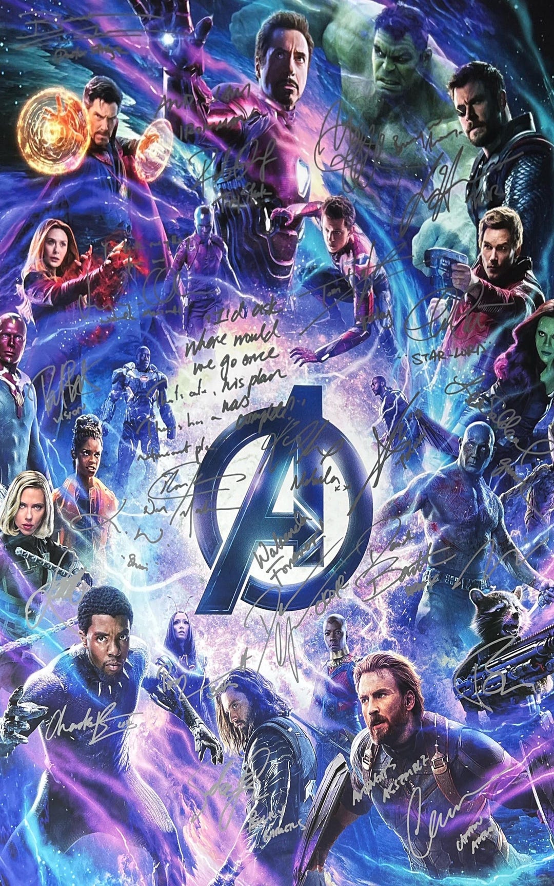 Autograph Signed Avengers Endgame Poster COA - Etsy