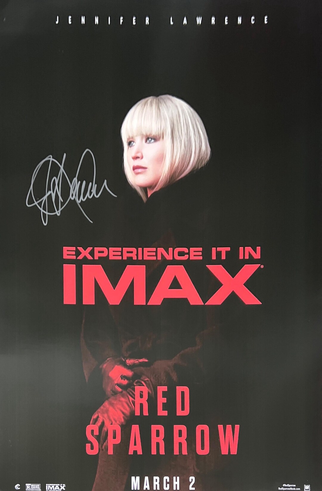Autograph Signed Red Sparrow Poster COA - Etsy