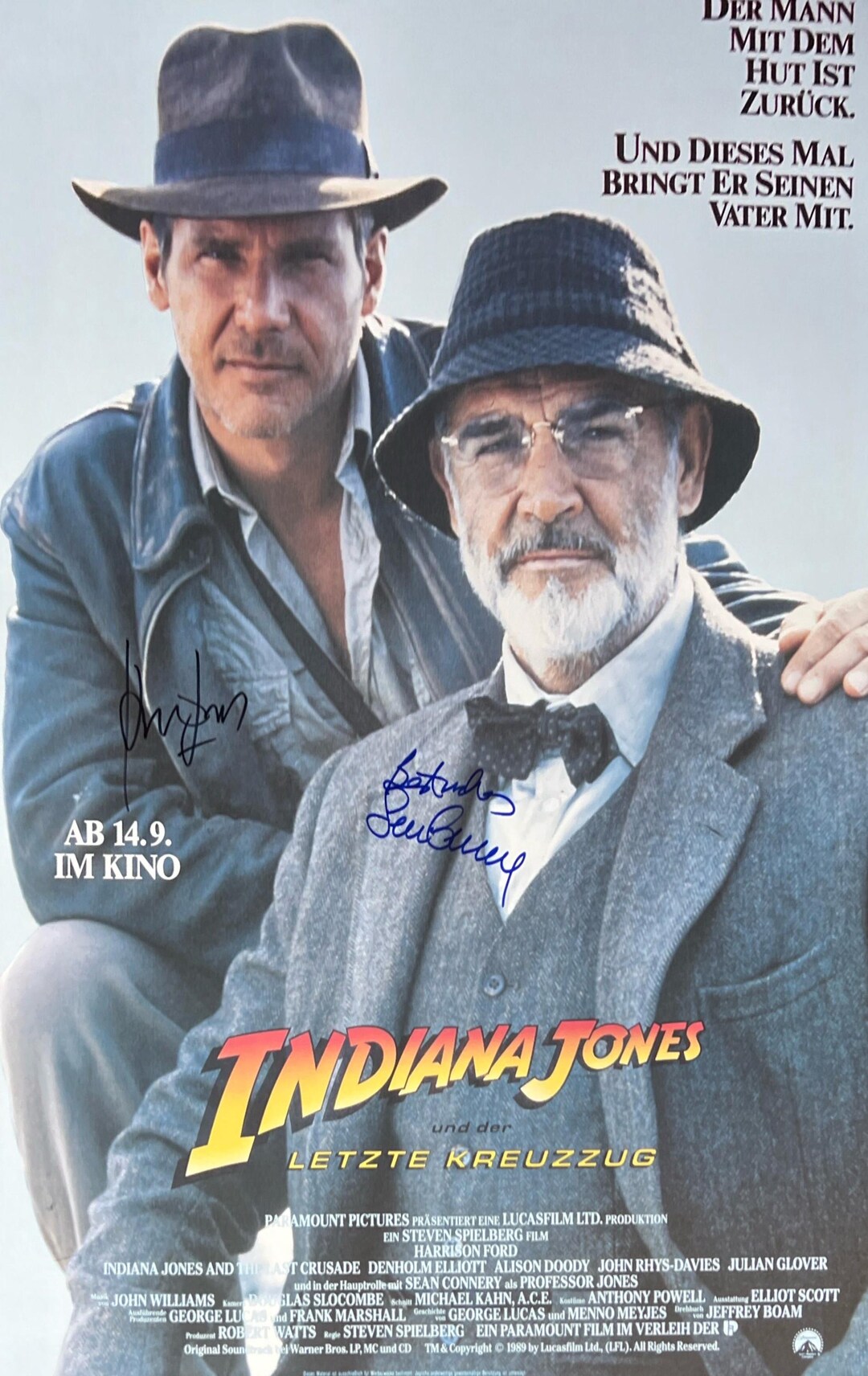 Autograph Signed Indiana Jones Poster COA - Etsy