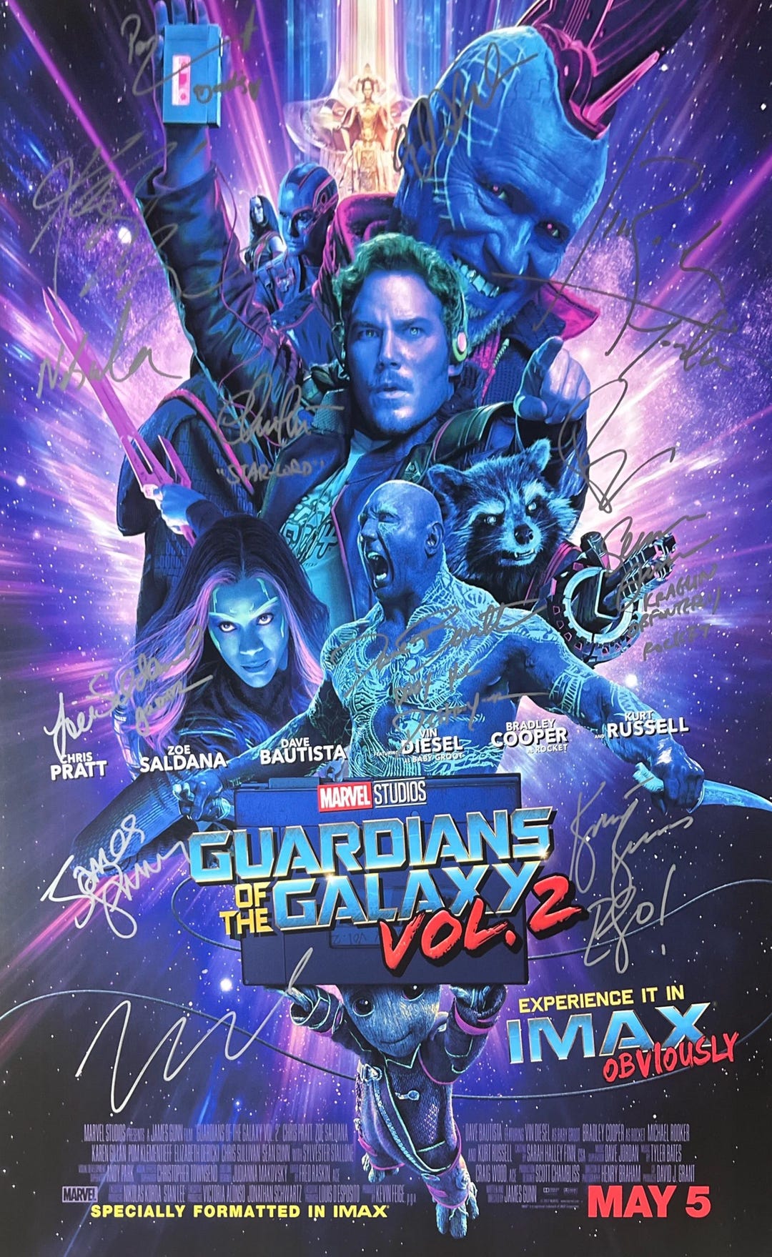Autograph Signed Guardians of the Galaxy Poster - Etsy