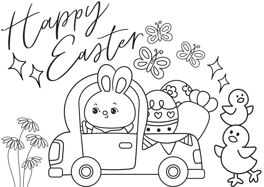 Cute Easter Colouring Pages for Children - Etsy