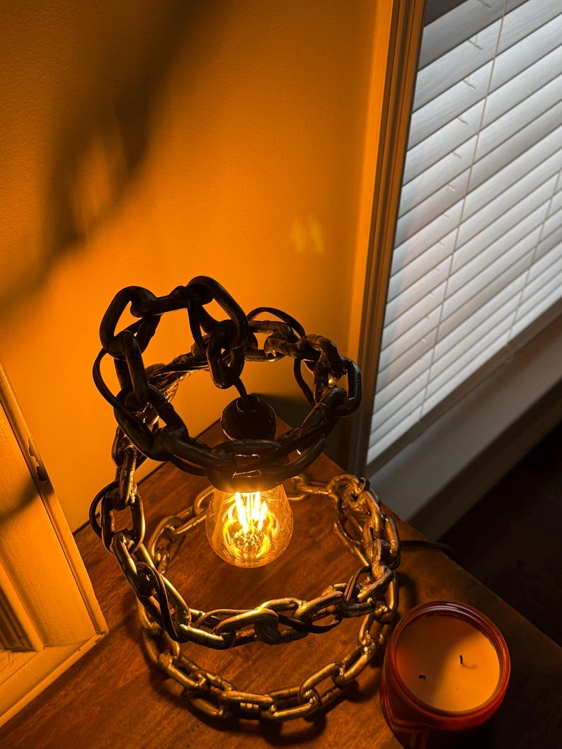 Custom Welded Chain Lamp - Etsy