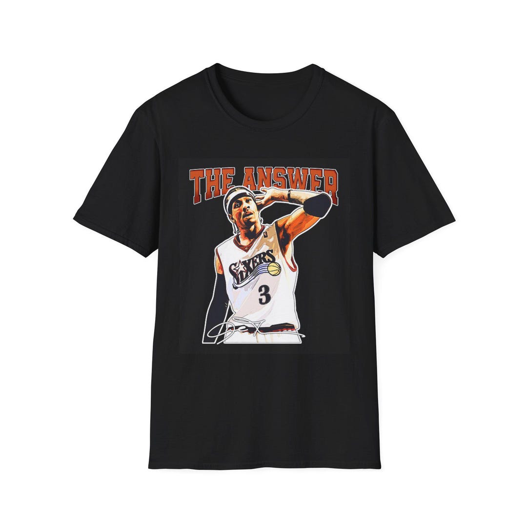 Allen Iverson Basketball Graphic T-shirt, Retro Sports Tee for Fans ...