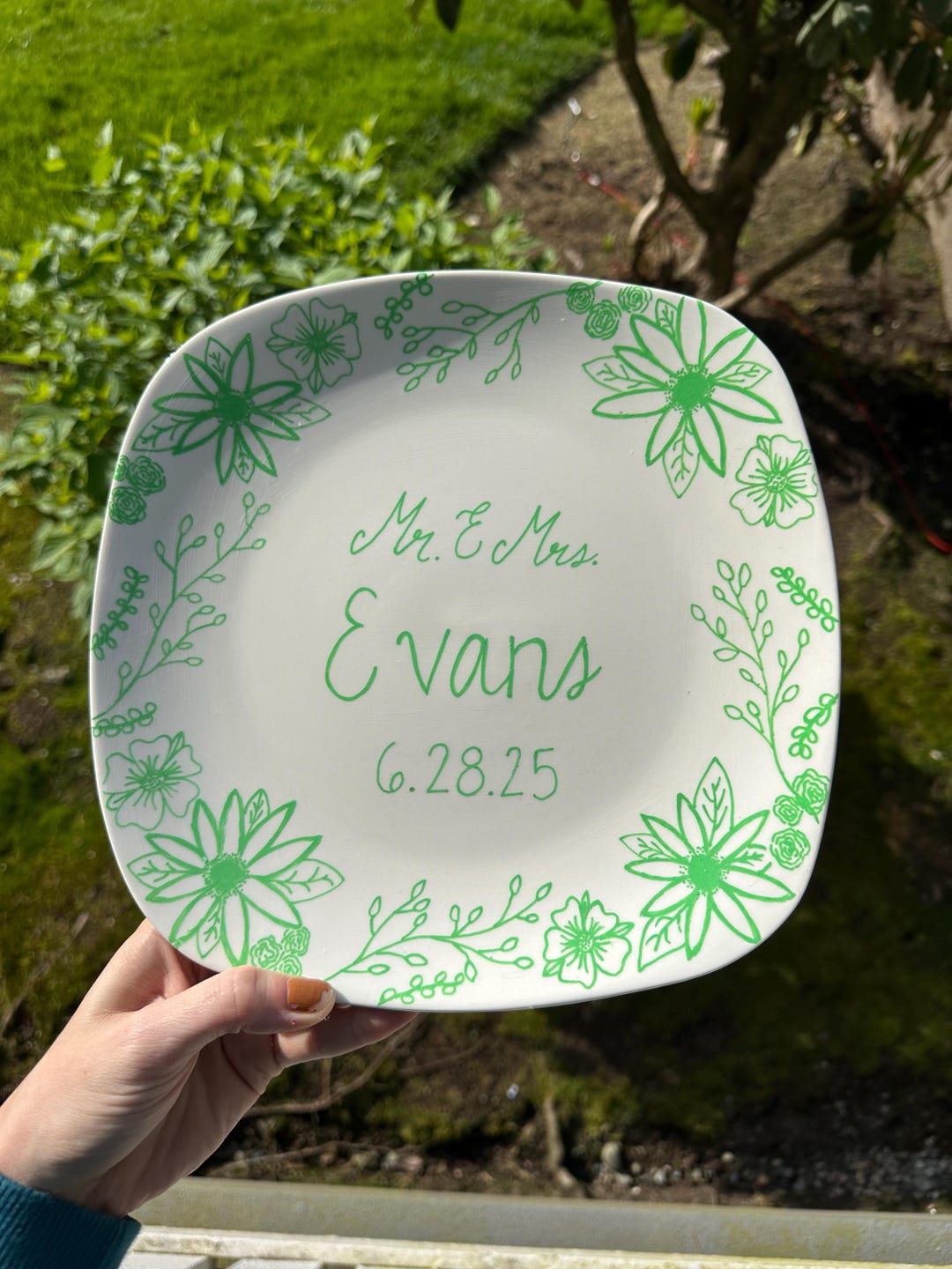 Wedding Day Plate | Custom Wedding Keepsake Plates | Wedding Cake Plate ...