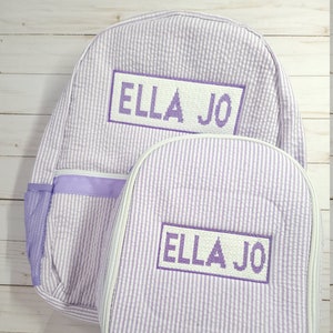 Personalized Seersucker Backpack, Faux Smocked Backpack, Girl Birthday ...